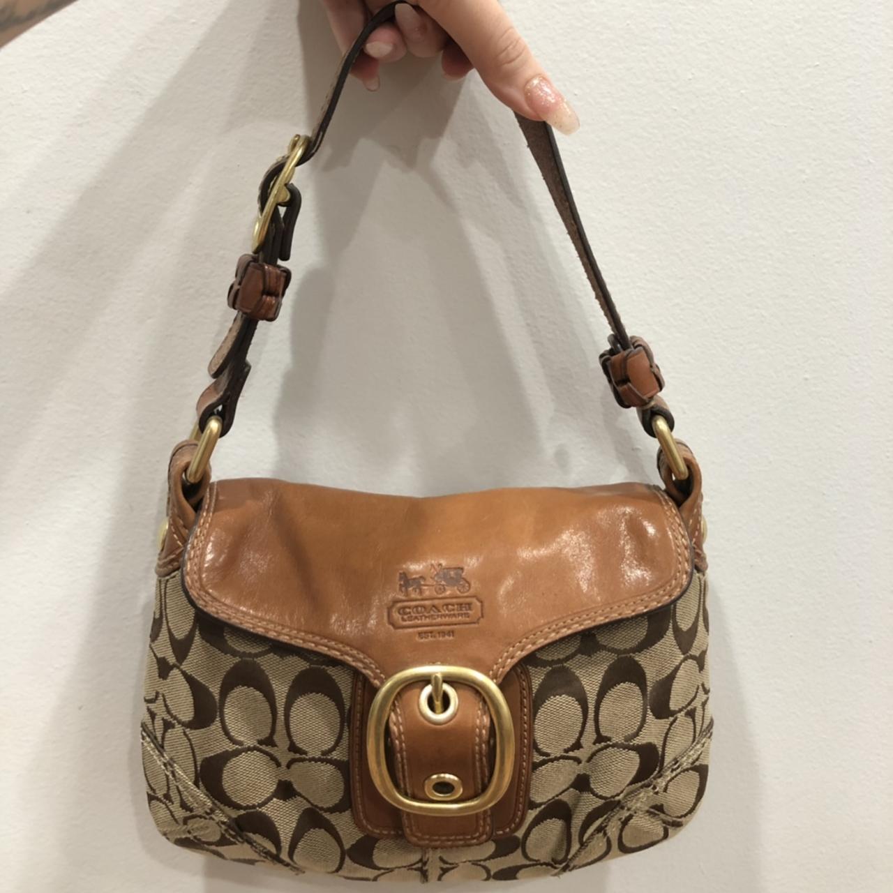 COACH vintage mini clutch purse. Real leather. Clasp... | Depop