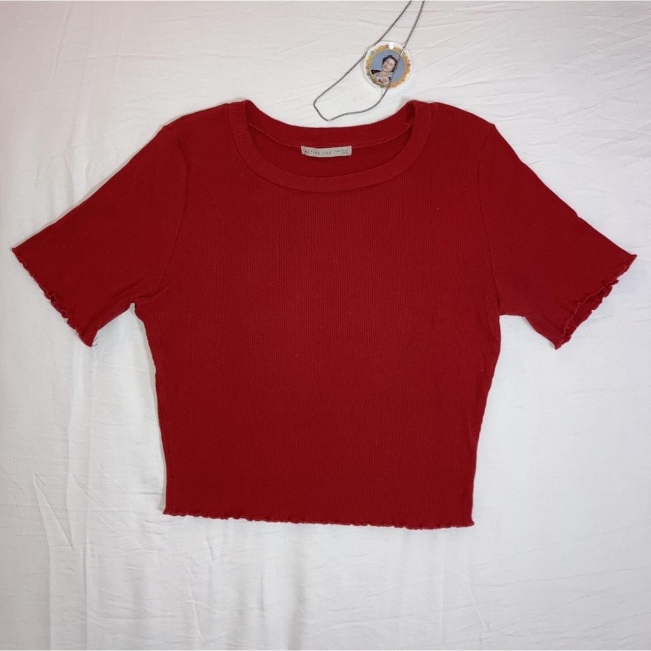 Lettuce Hem Baby Ribbed Crop: great condition,... - Depop