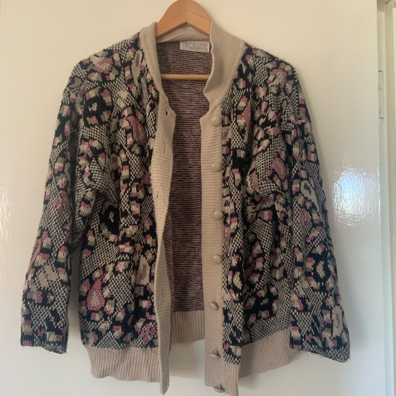 Vintage unique cardigan really lovely design and a... - Depop