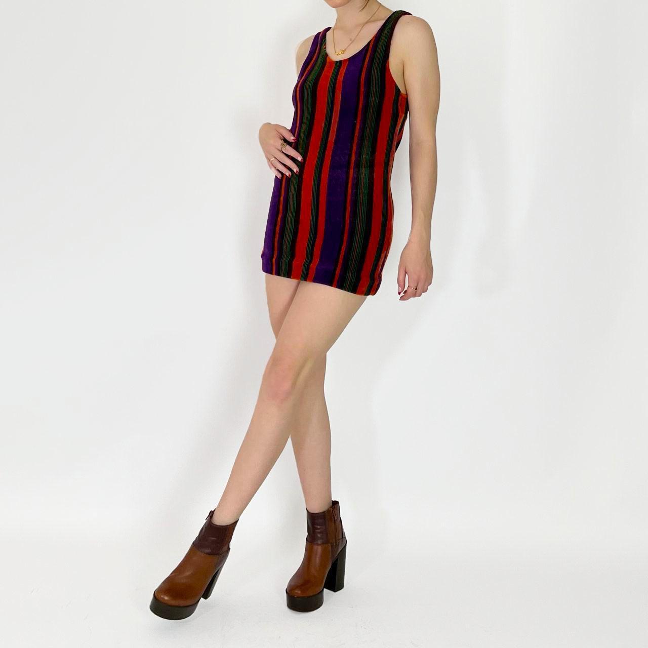 VINTAGE 1970s TERRY CLOTH MINI DRESS vintage 70s... - Depop