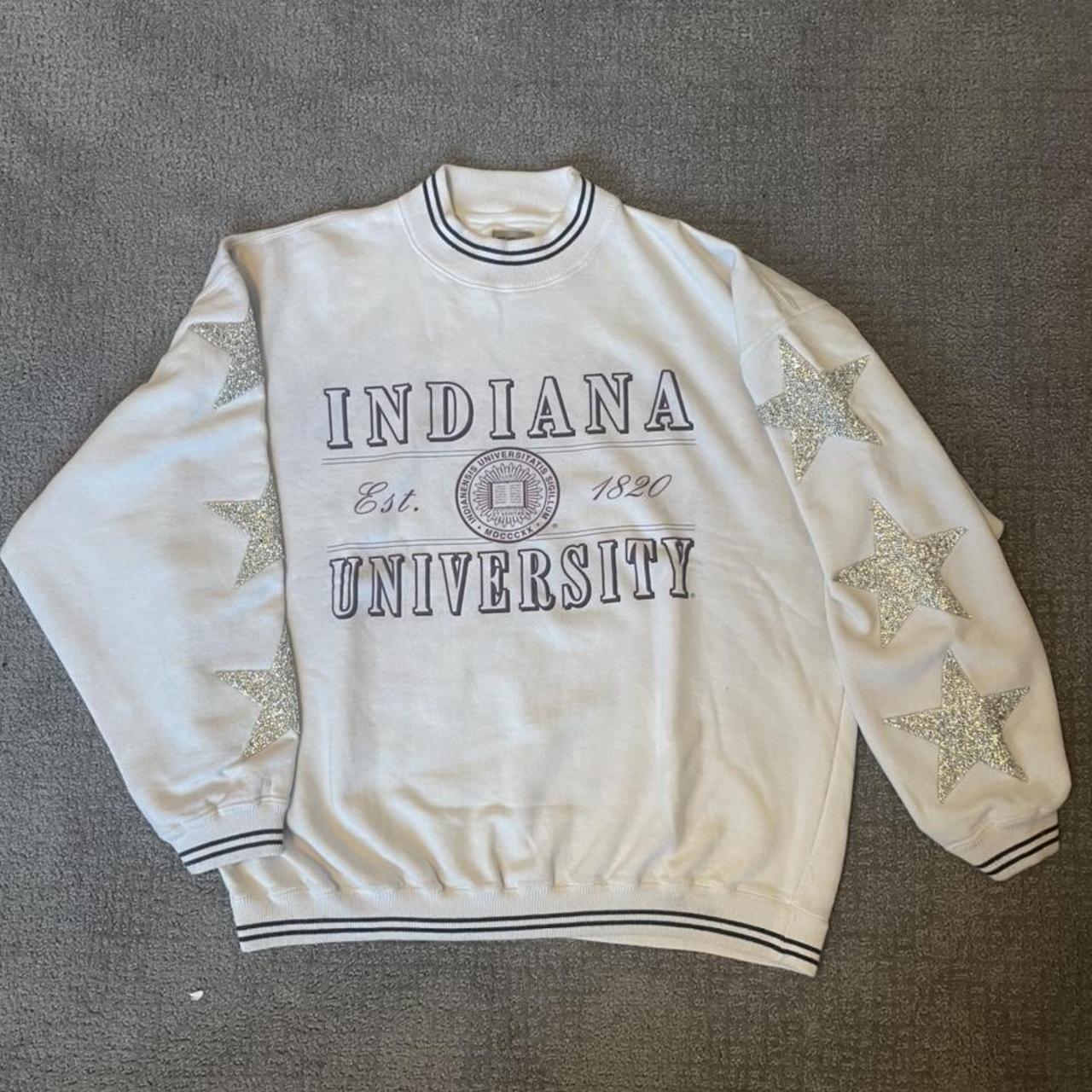 INDIANA UNIVERSITY sweatshirt!!!! rhinestone star... - Depop