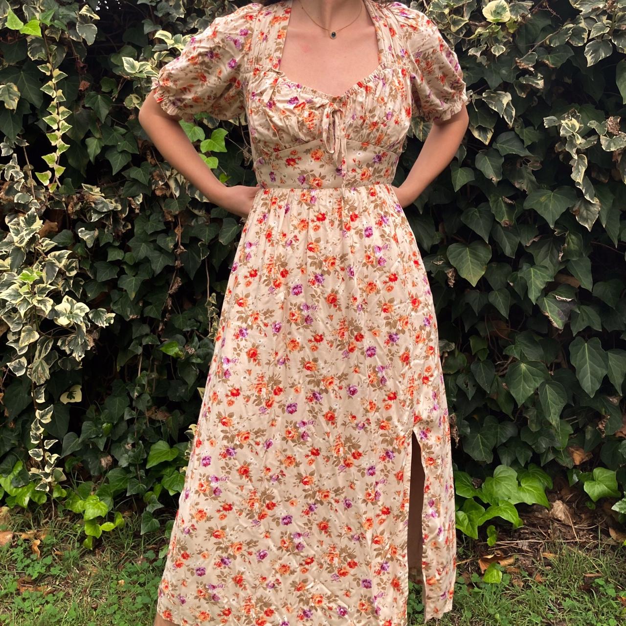 FLOWER PATTERN MIDI DRESS This gorgeous dress by... - Depop