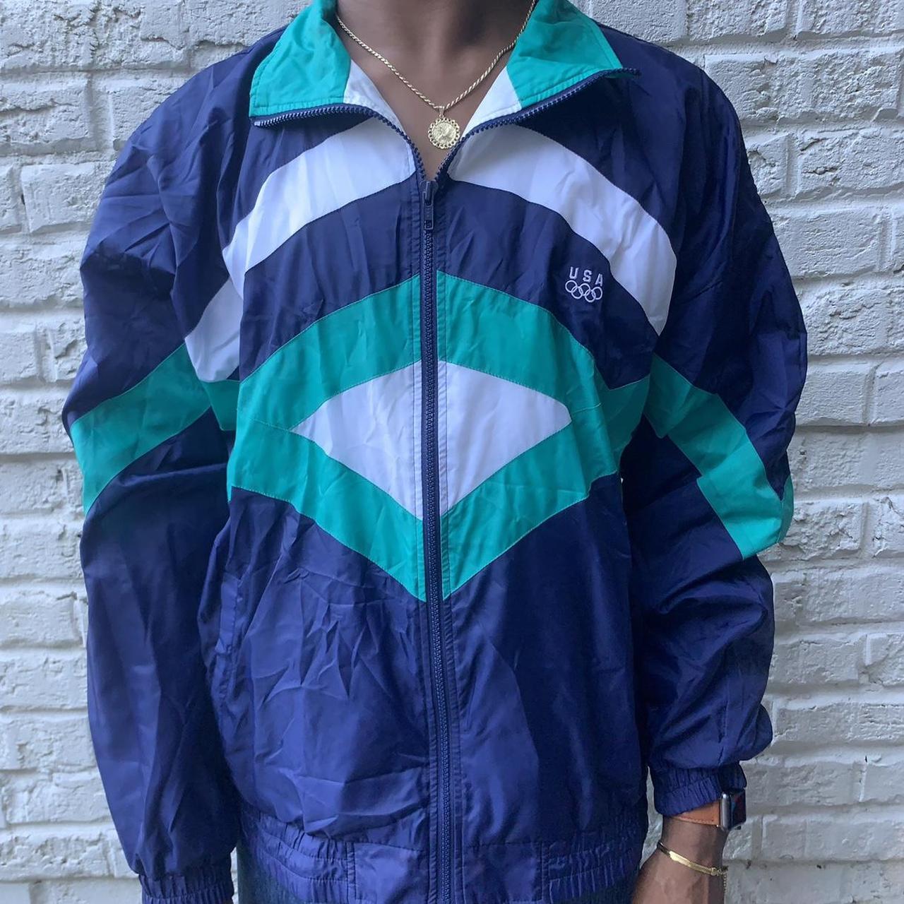 USA Olympics zip up windbreaker track jacket w... - Depop