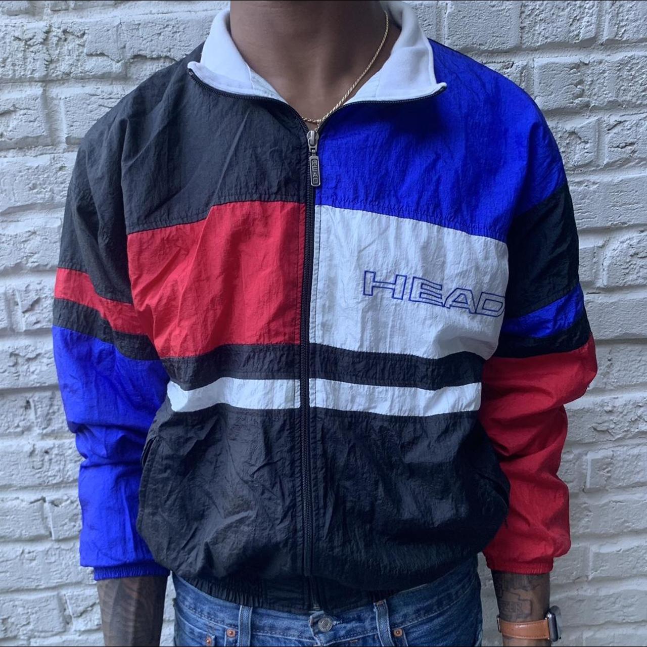 HEAD vintage color block windbreaker zipup jacket... - Depop