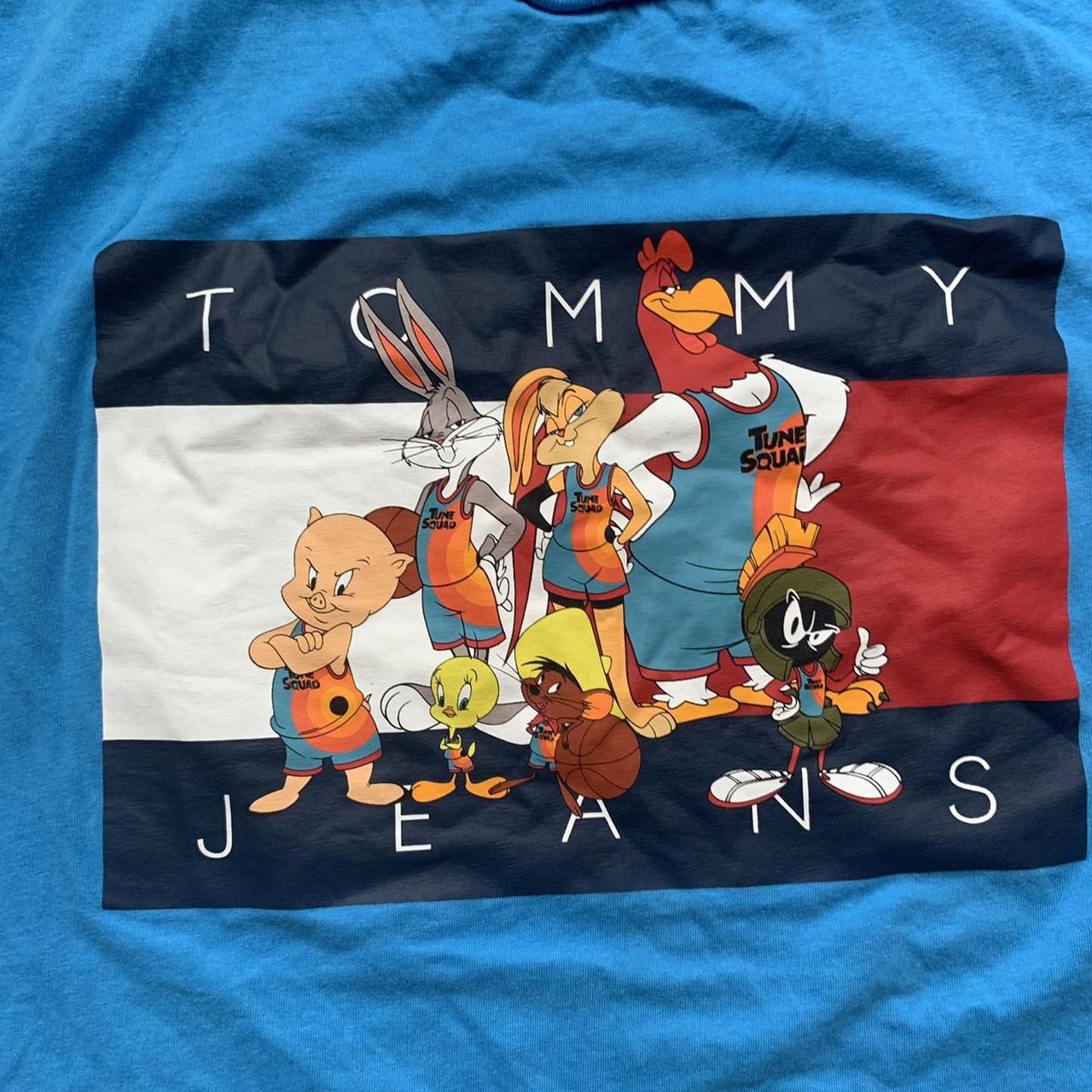 Tommy Hilfiger x Space Jam tshirt Youth xl, fits... - Depop