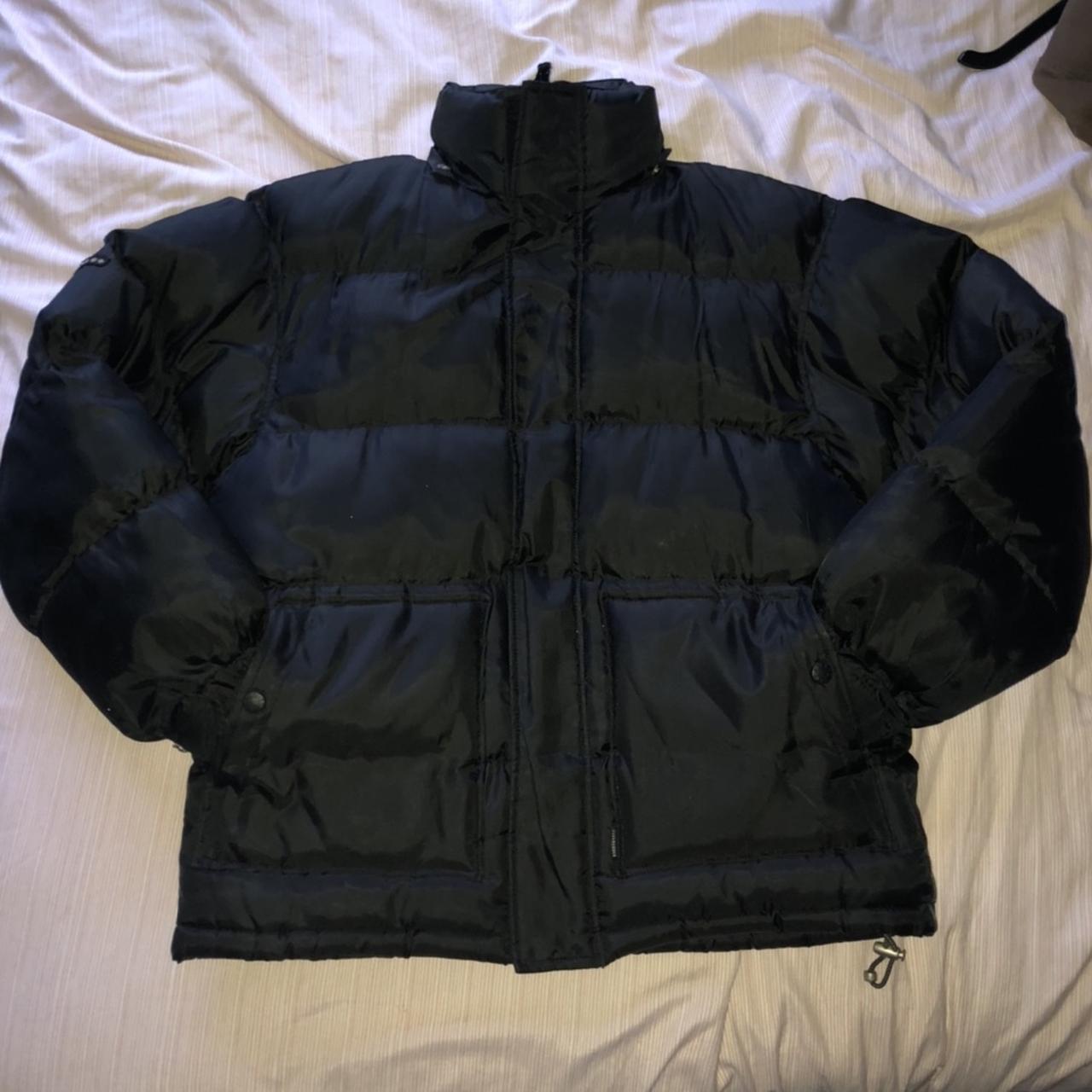 eisenegger black puffer jacket, has its wears... - Depop