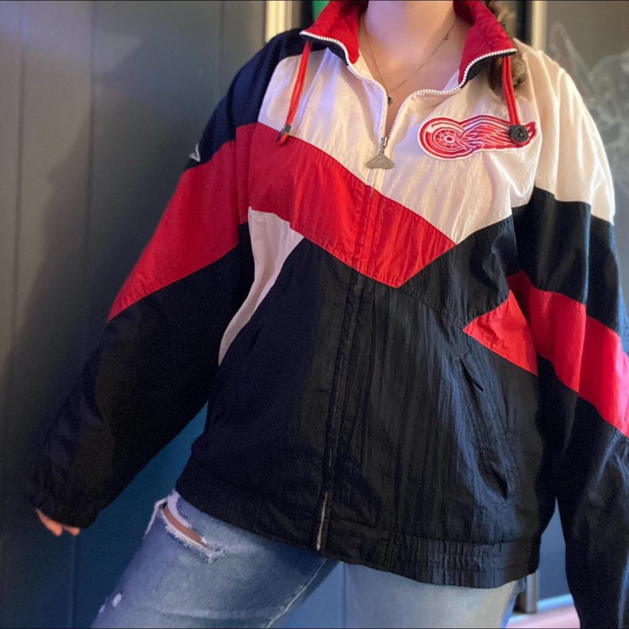90’s Red Wings wind breaker in signature team colors... - Depop