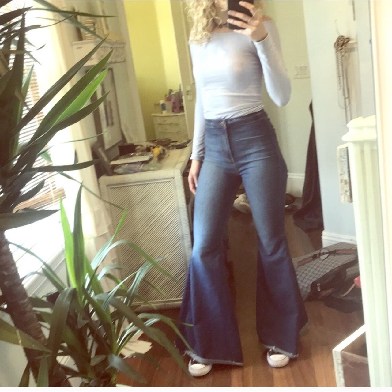 Free people super flare blue jean size 26 | Depop