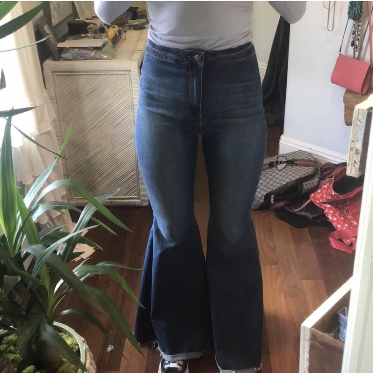 Free people super flare blue jean size 26 | Depop