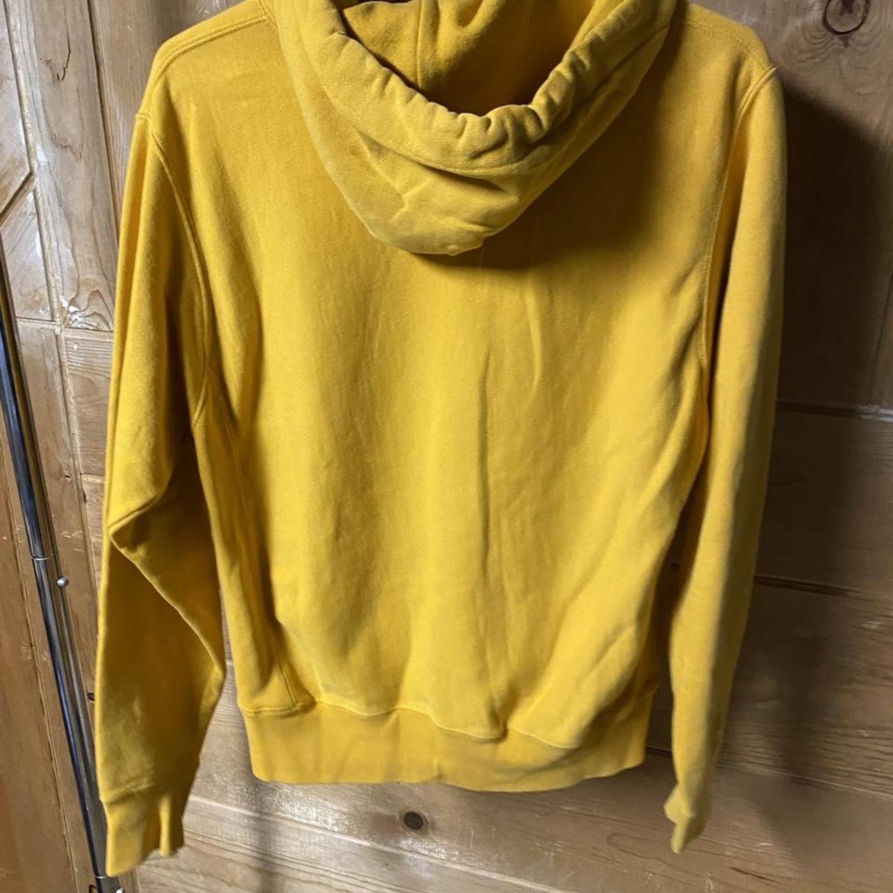 Yellow reverse weave champion hoodie Size small Let... - Depop