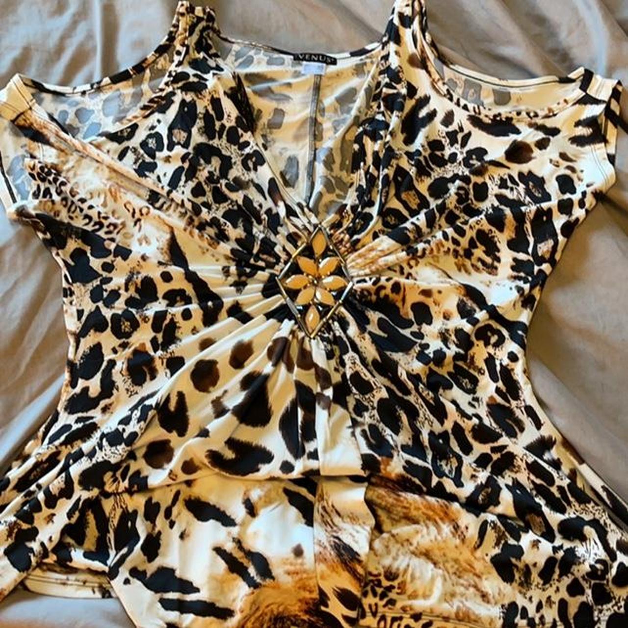 Venus multi leopard print top size XL. Never been... - Depop