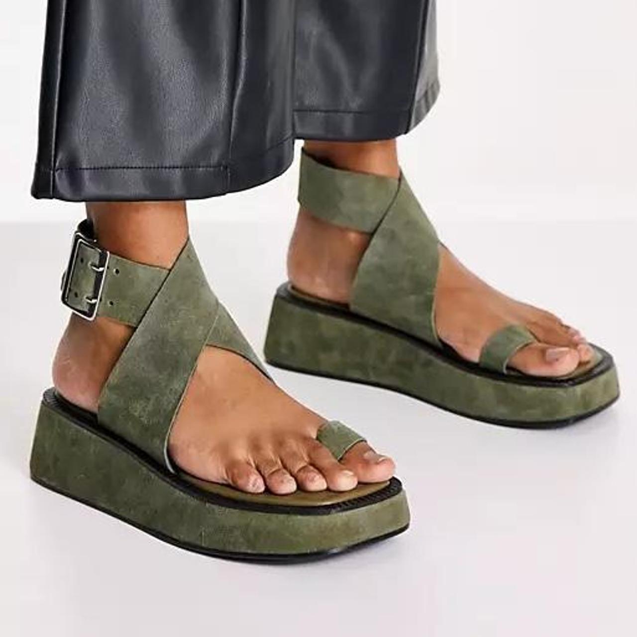 ASOS future premium suede flat sandals in color... - Depop