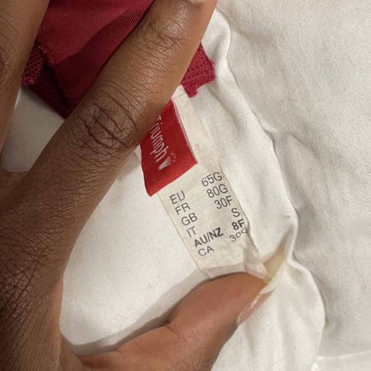 triumph red underwire lacey bra - no padding size:... - Depop