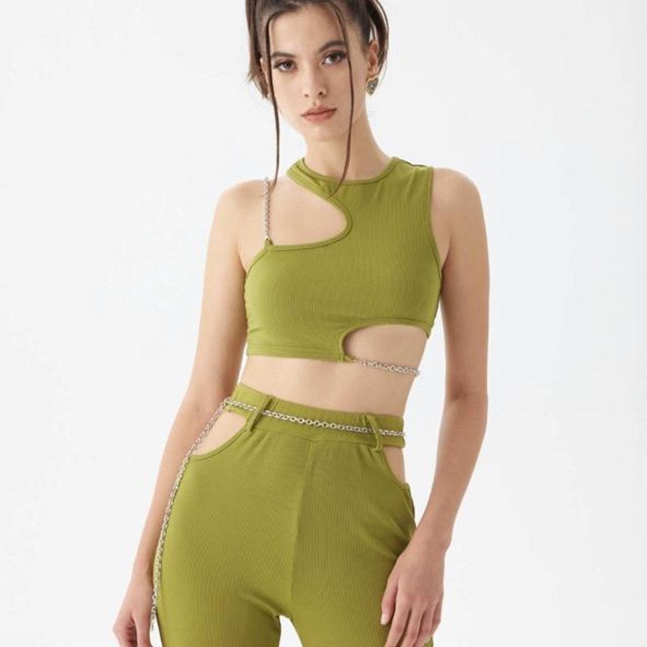 Cute green cut out crop top Hasn’t been worn Need... - Depop