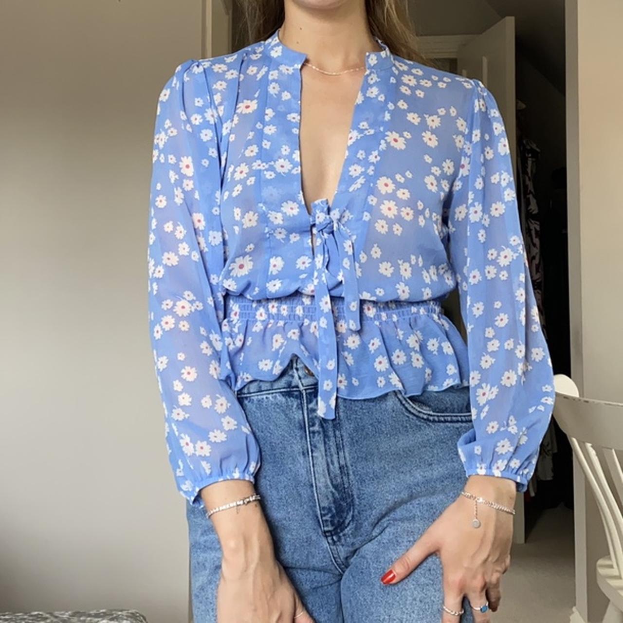 ASOS Women's Blue Blouse | Depop