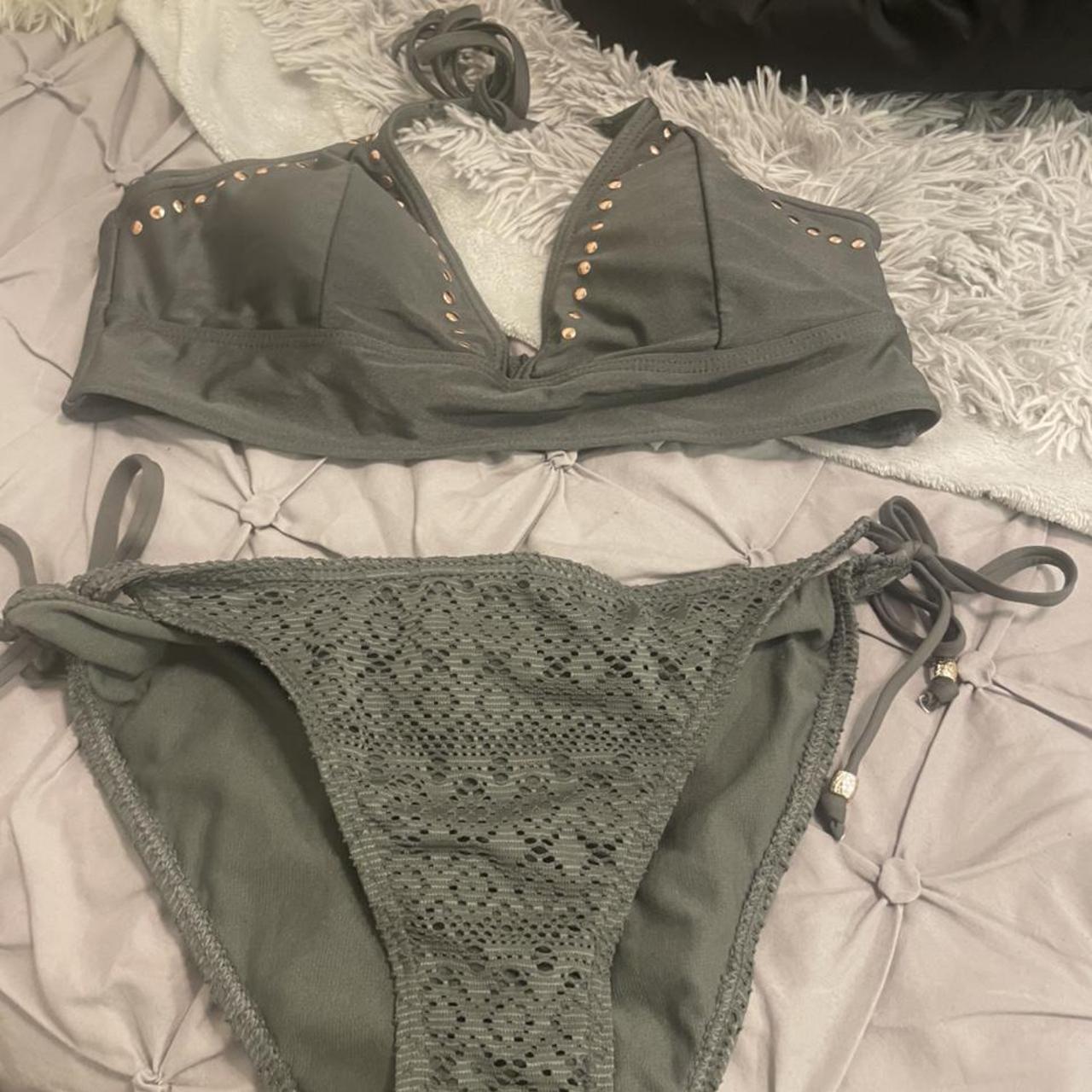 Primark Women's Khaki and Green Bikini-and-tankini-tops | Depop