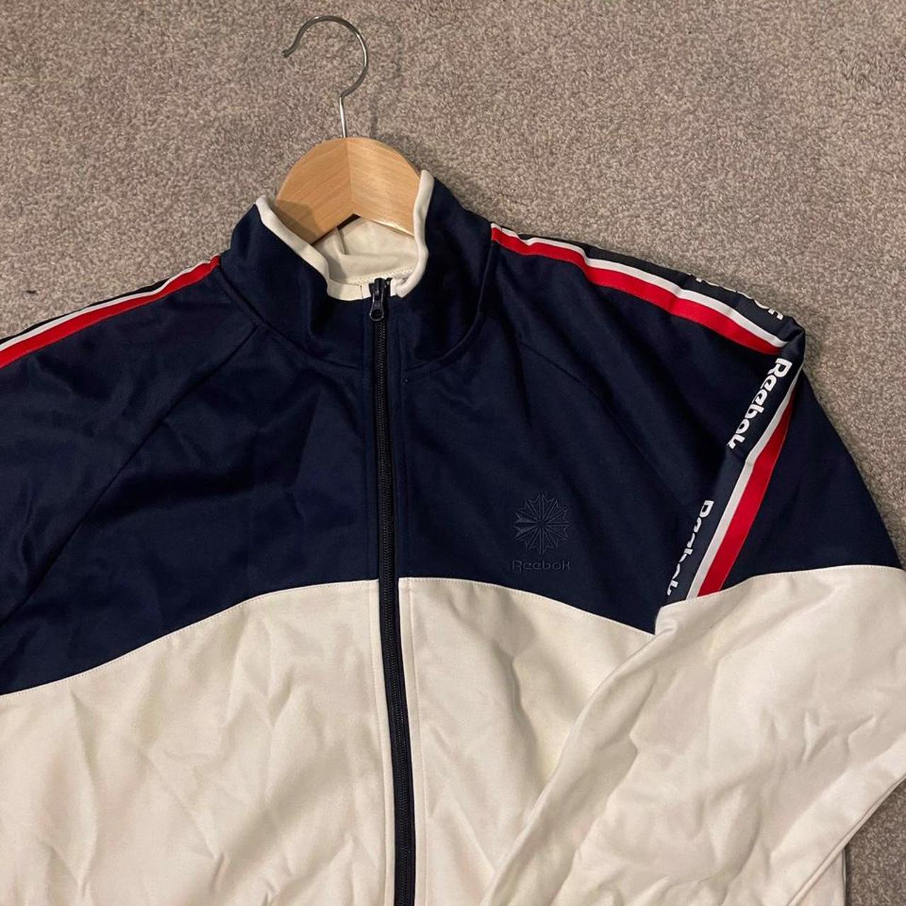 REEBOK CLASSIC VECTOR WHITE/NAVY/RED TRACK JACKET ⭐️... - Depop