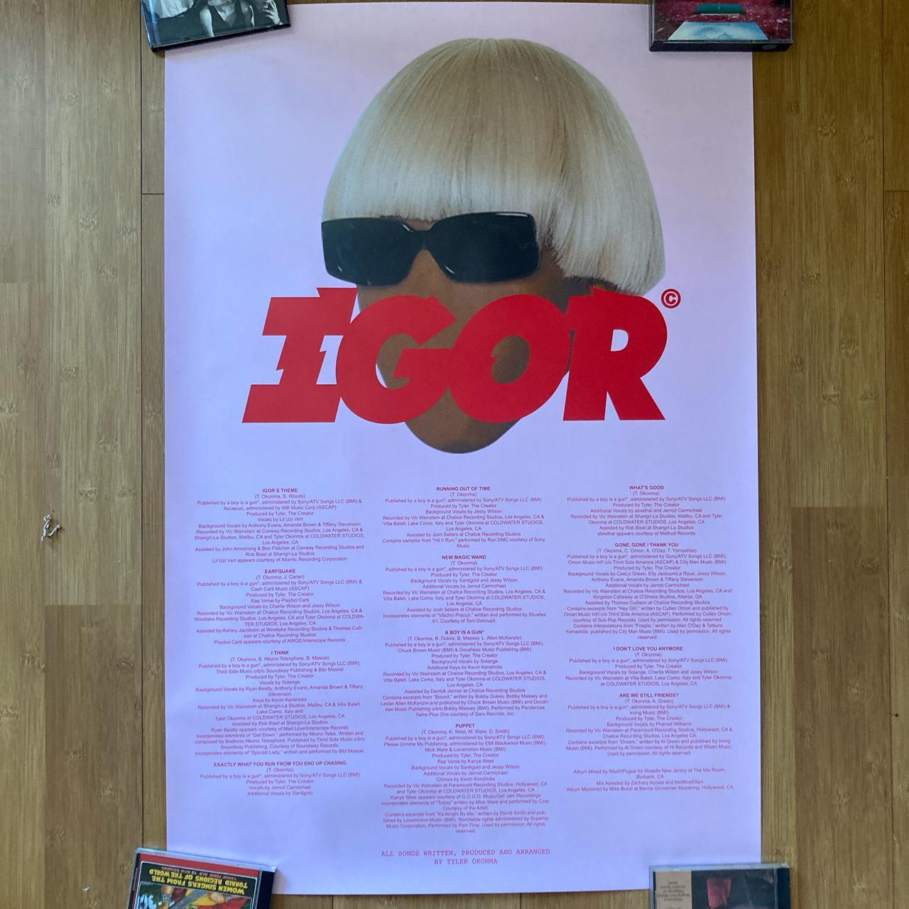 igor wig poster with track list - pink/red. brand... - Depop