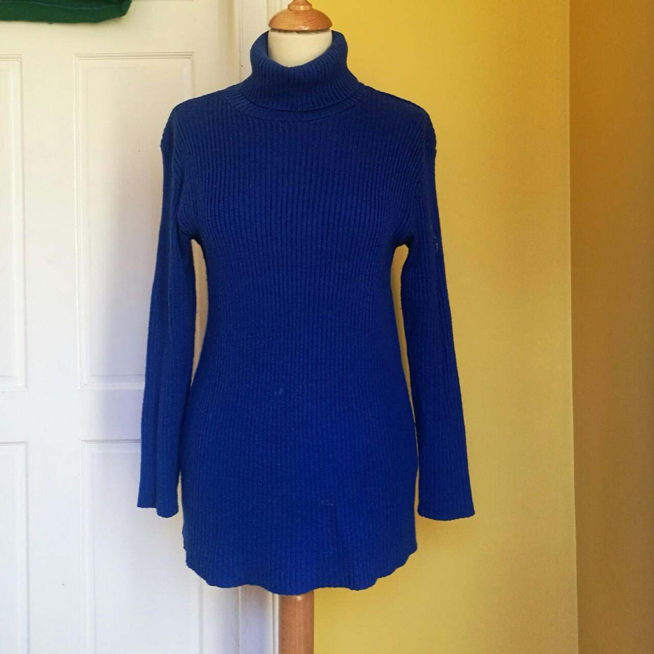 70/80s royal blue long jumper or micro mini jumper... - Depop
