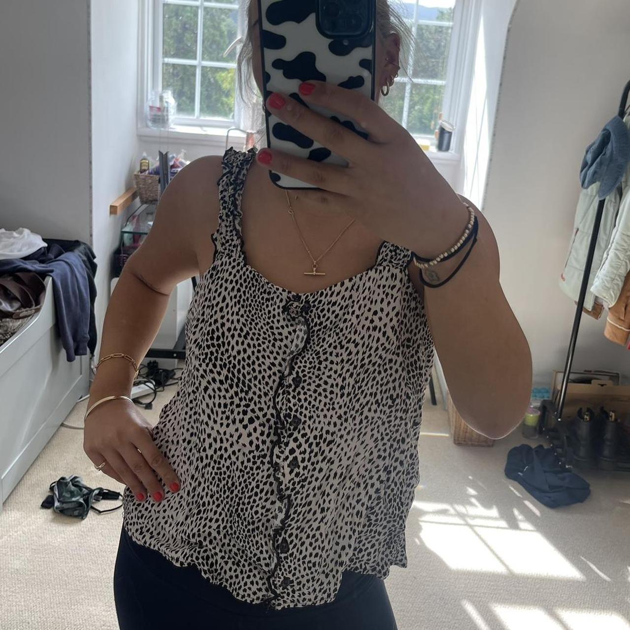 Leopard print blouse top. Old topshop. Size 14 but... - Depop