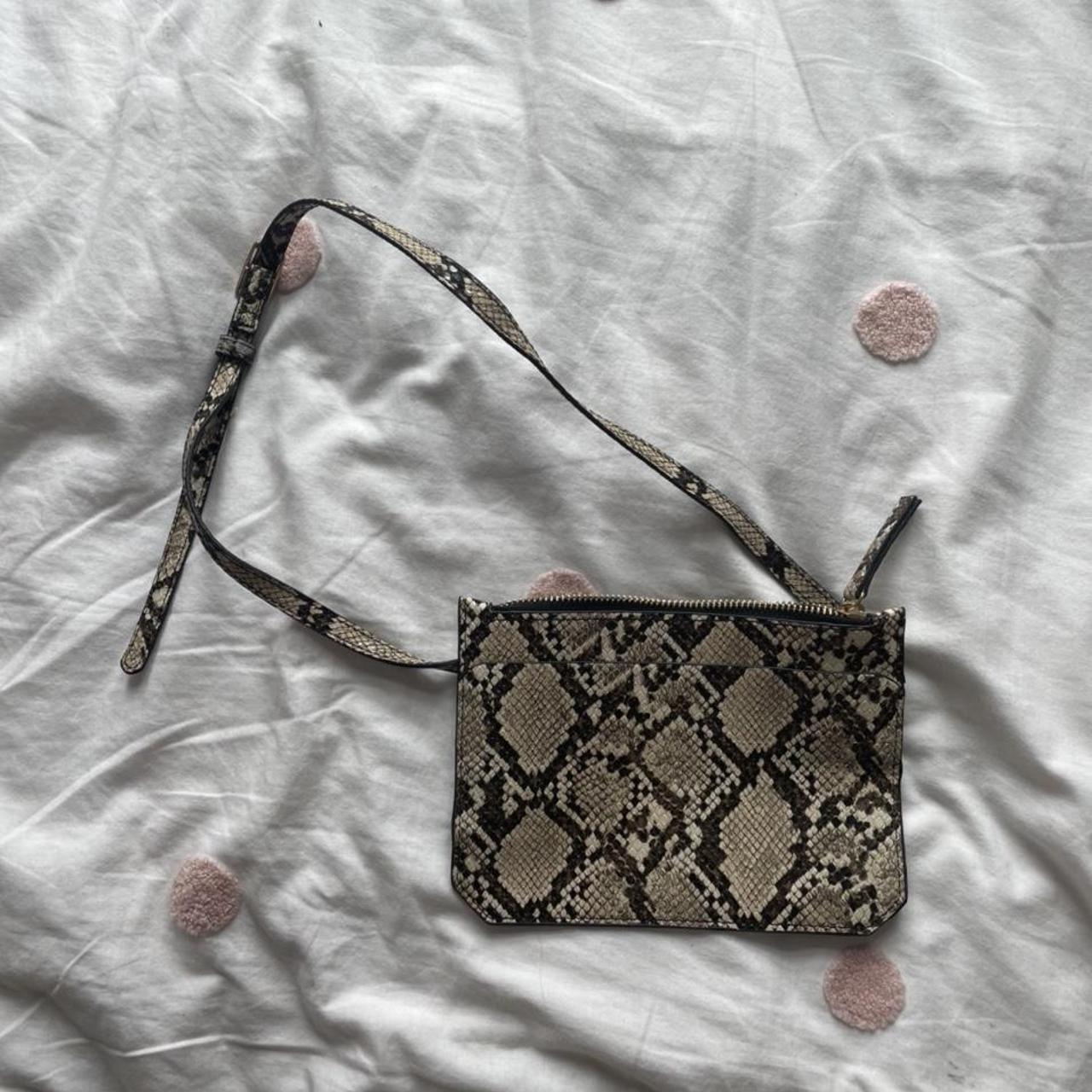 Mango snake print small bag Small bum bag with... - Depop