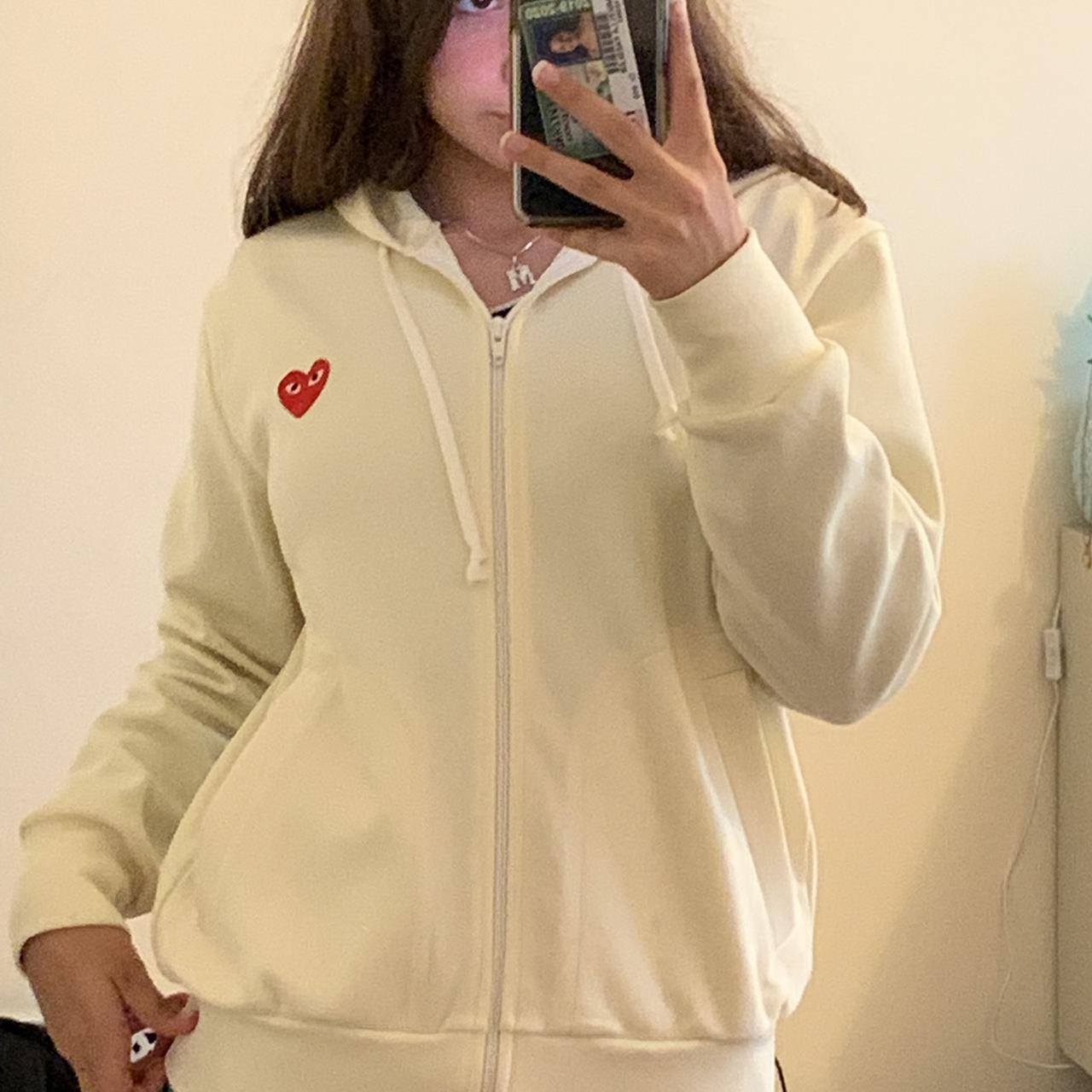 real CDG zip up hoodie! so cute just never wear it... - Depop