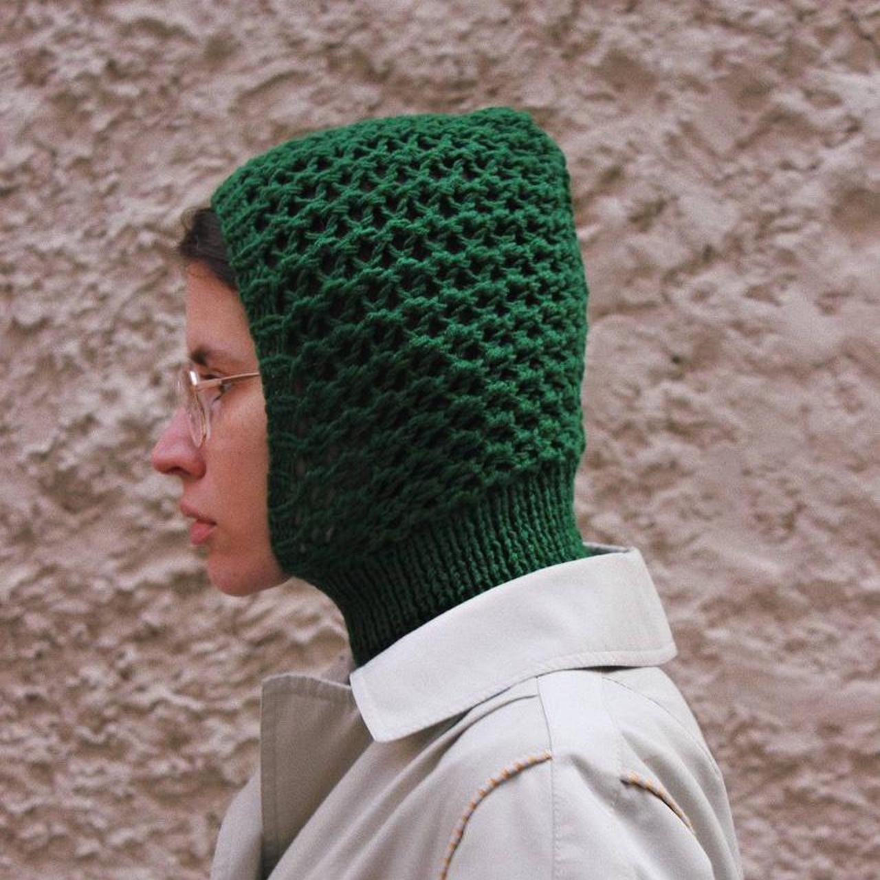 Spring Balaclava hat in green ,mango socky balaclava... - Depop