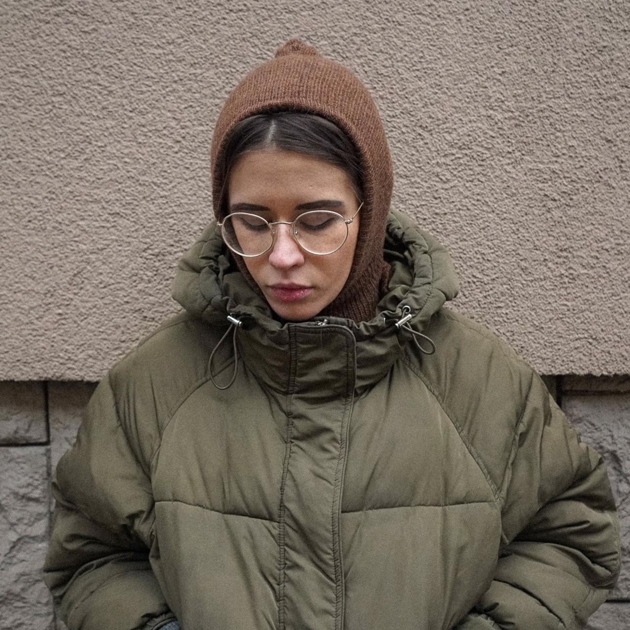 Dark gold knitted balaclava. Perfect for cold... - Depop