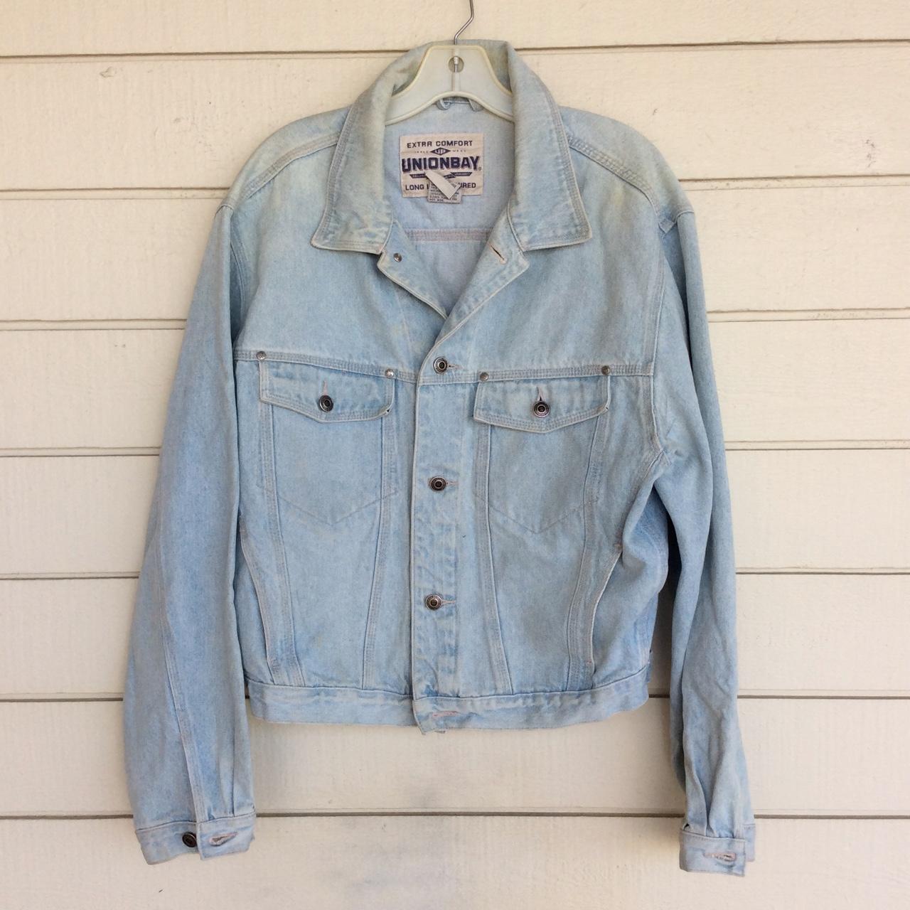 Vintage Men’s Union Bay Light Blue Denim Jacket... - Depop