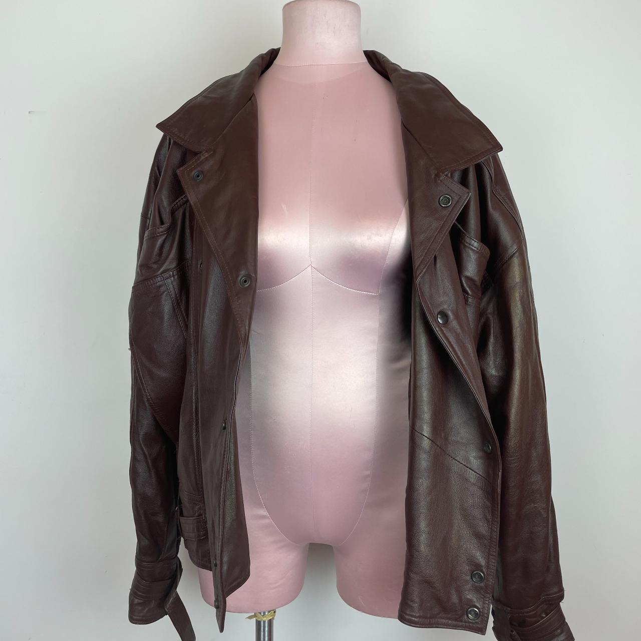 Vintage PEC Brown Leather Jacket. -Genuine... - Depop