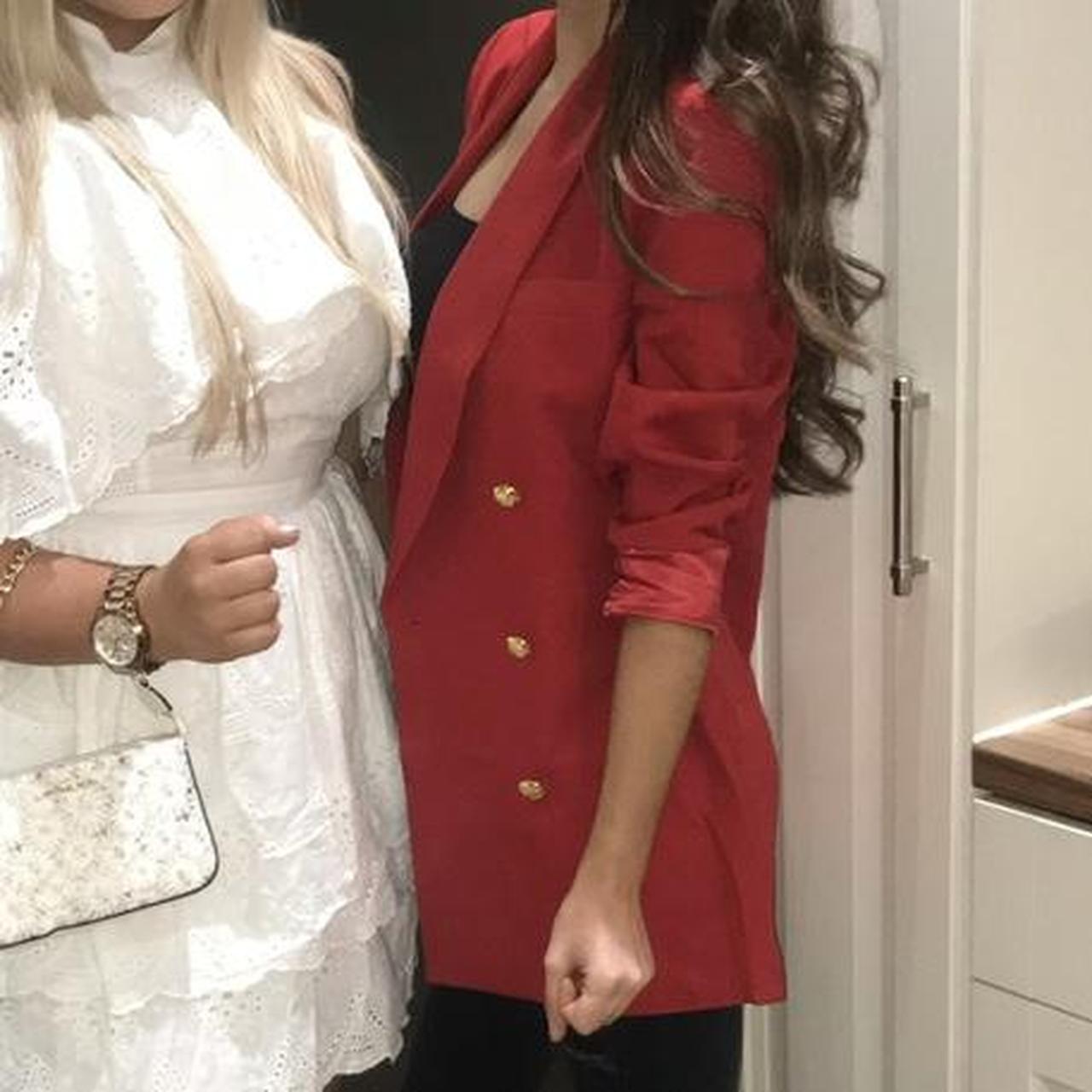 Missguided red blazer, can be worn as a blazer or... - Depop