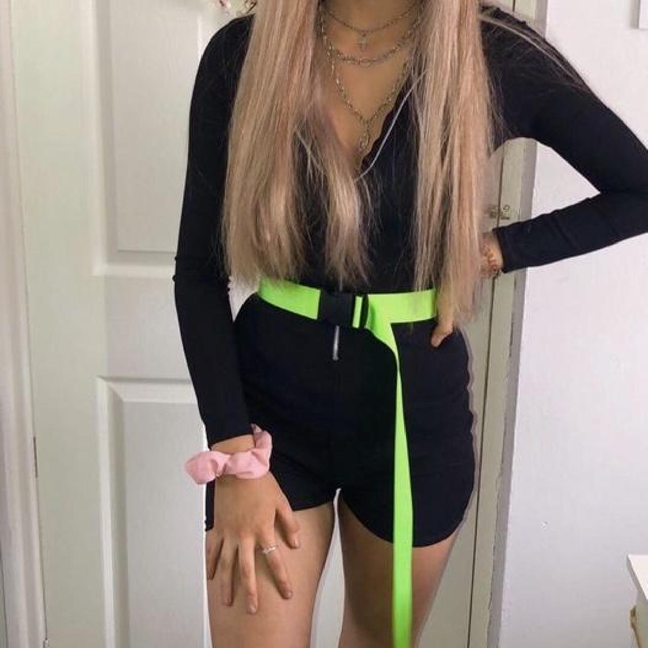 pretty little thing short long sleeve playsuit size... - Depop