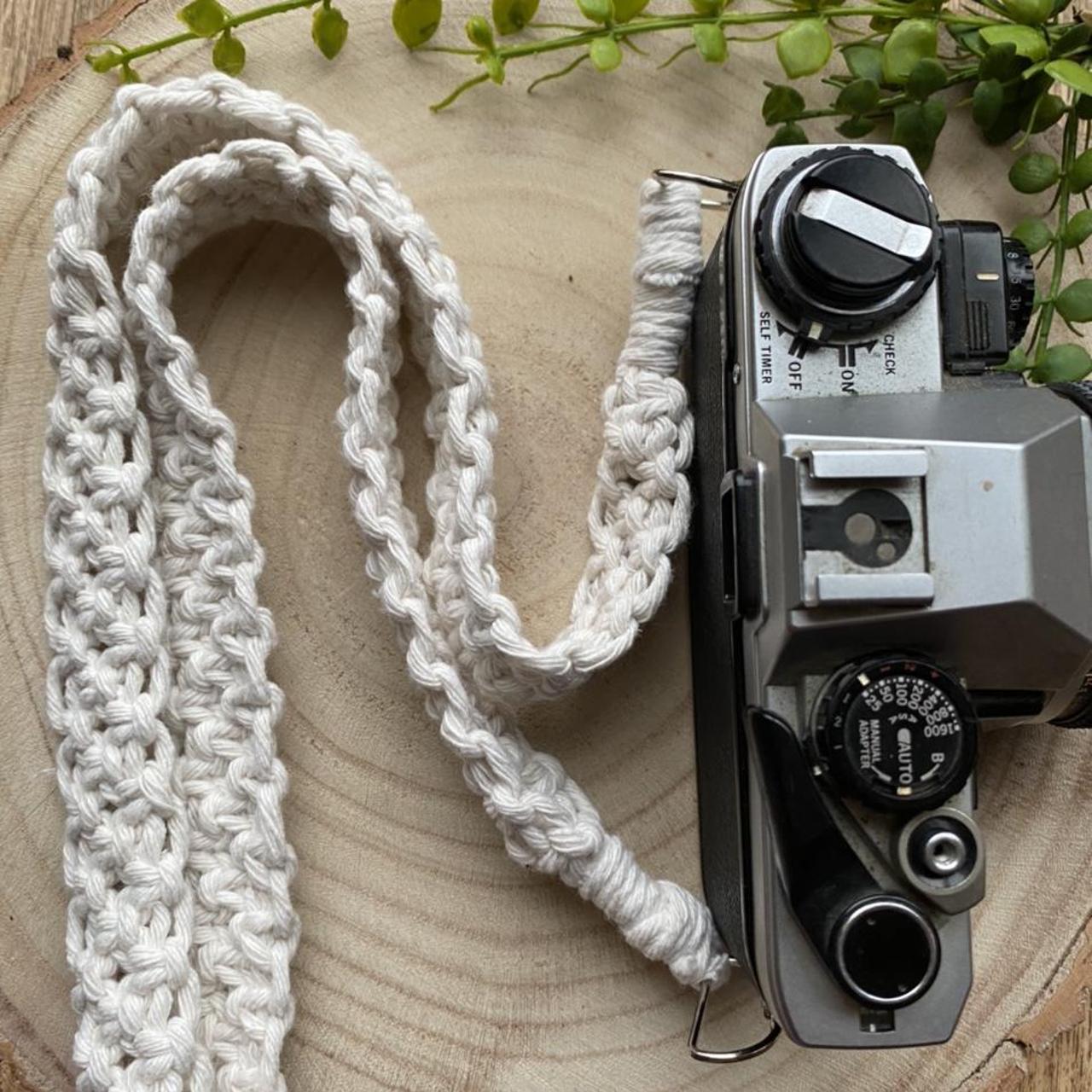 Natural macrame camera strap, neck lanyard for... - Depop
