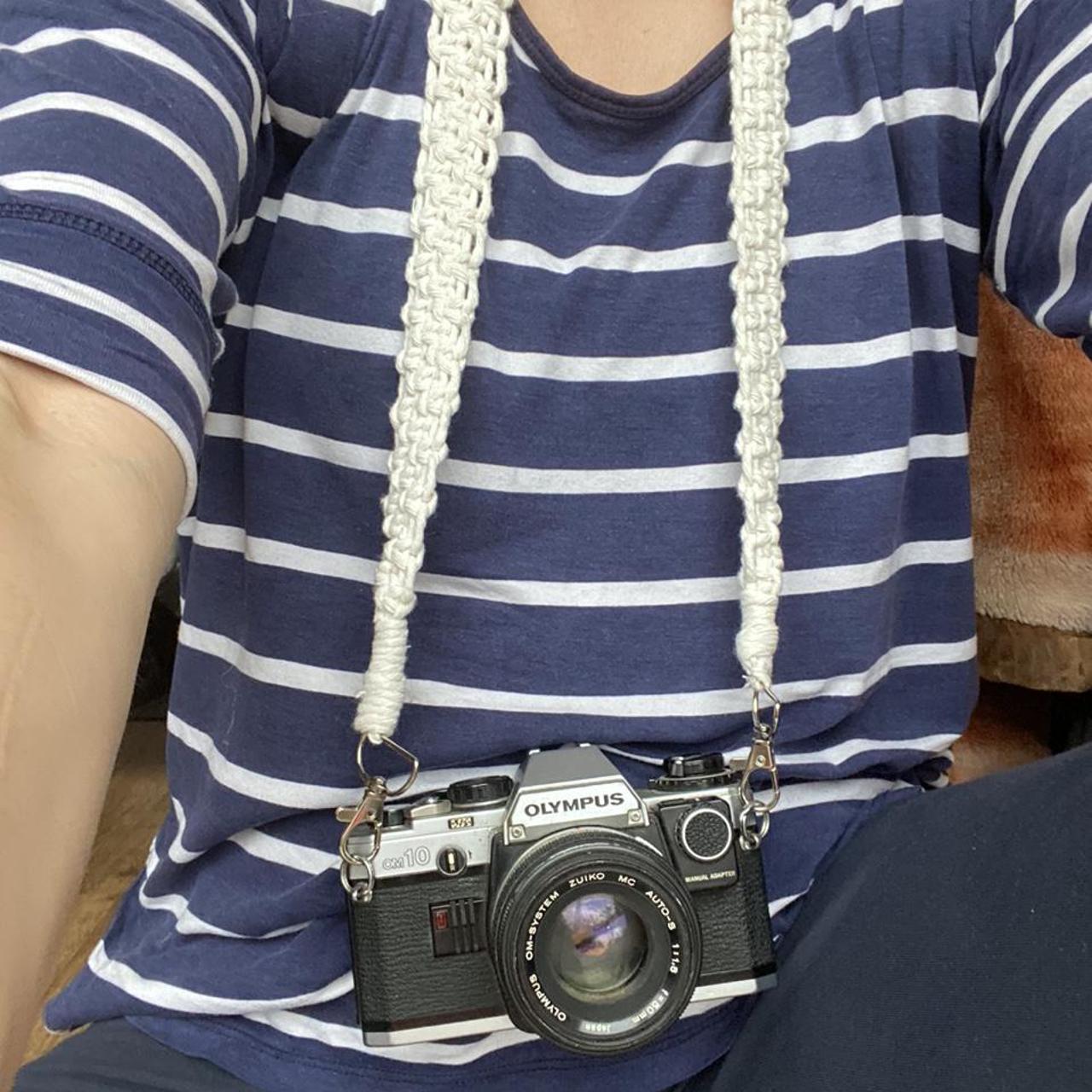 Natural macrame camera strap, neck lanyard for... - Depop