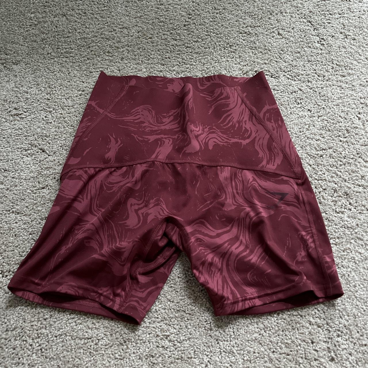 Gymshark Women's Burgundy and Red Shorts | Depop