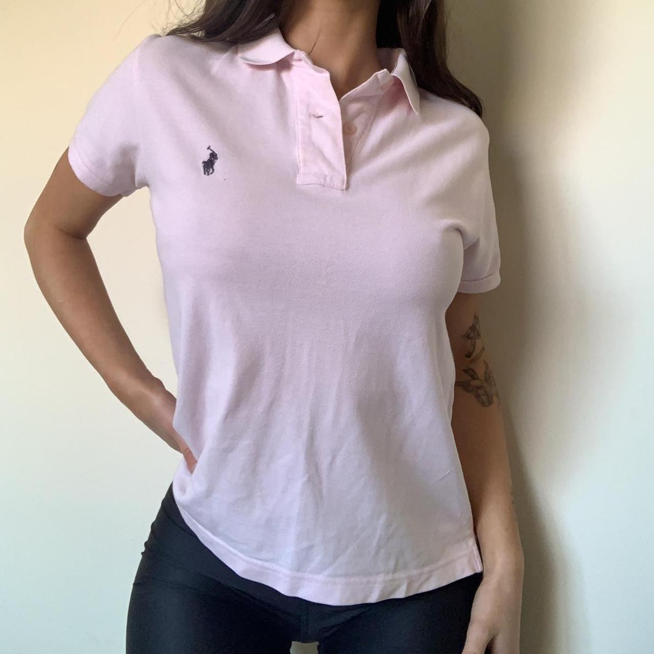 Ralph Lauren baby pink polo - Marked M but fits like... - Depop
