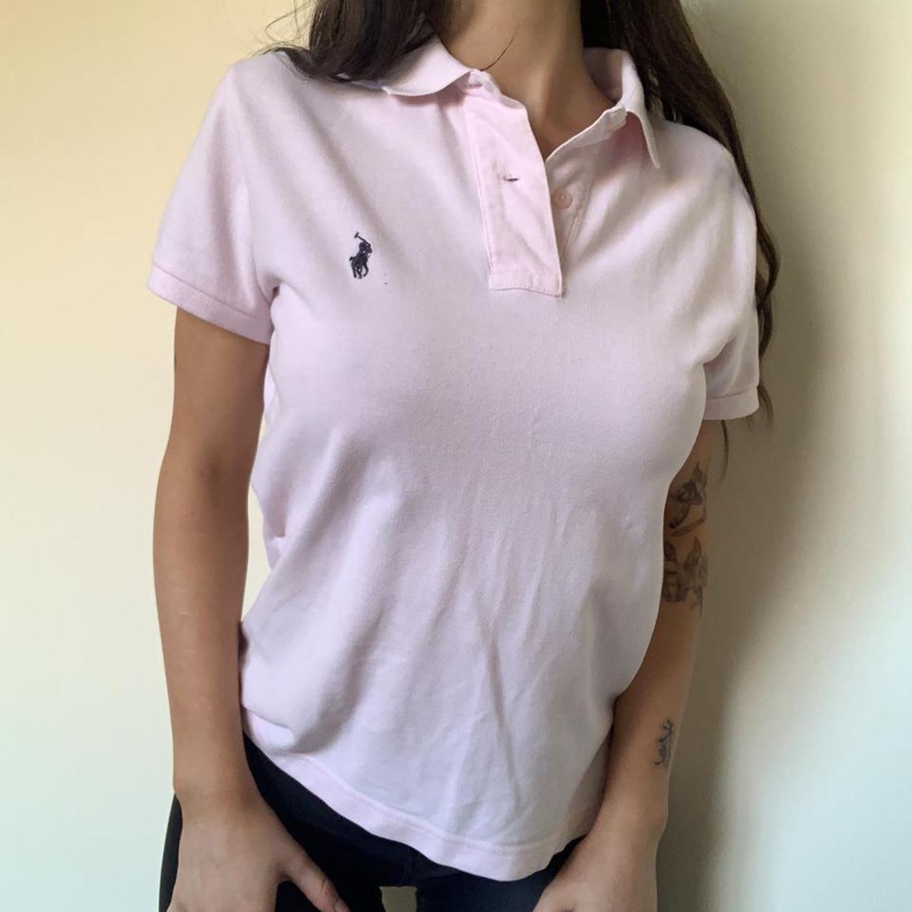 Ralph Lauren baby pink polo - Marked M but fits like... - Depop