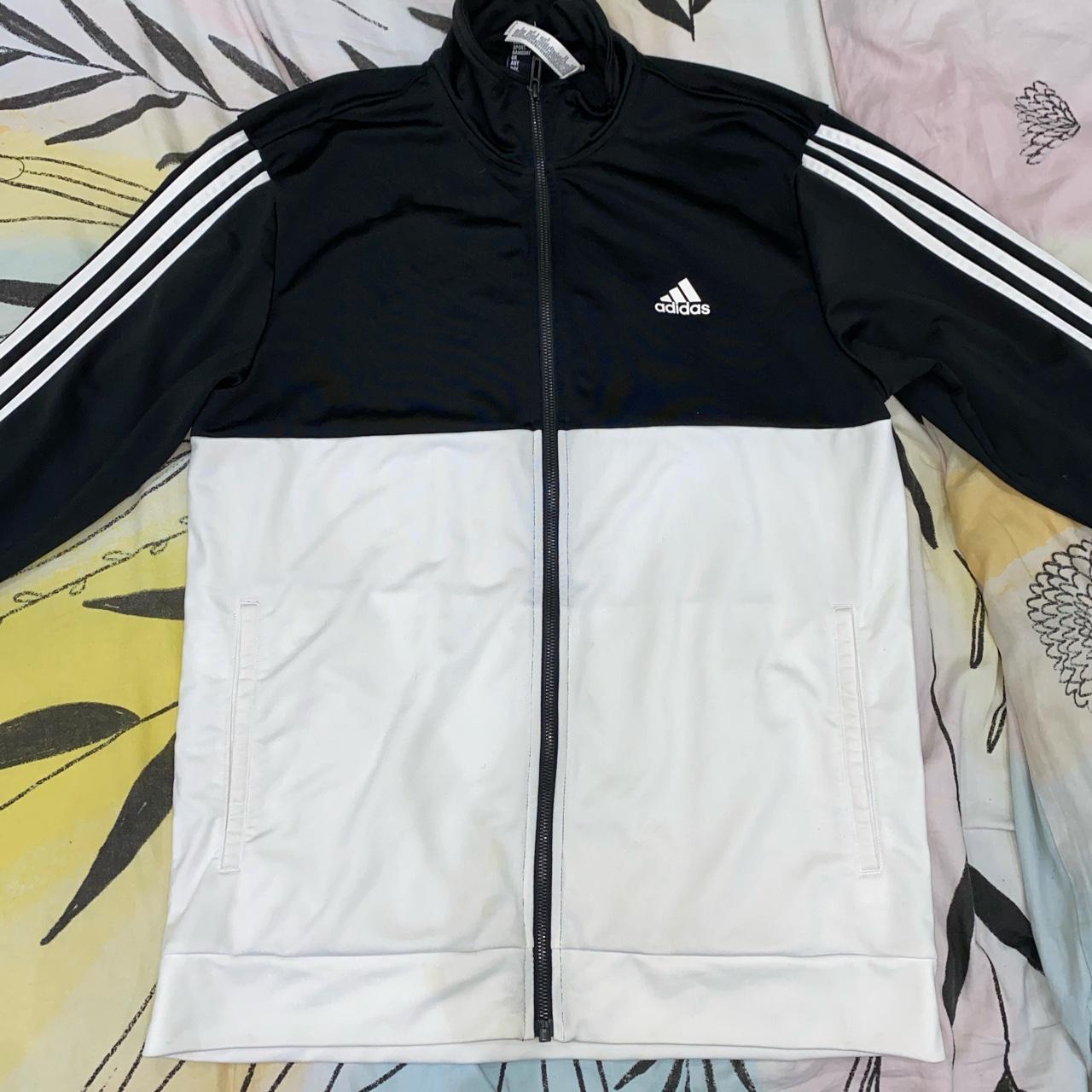 Adidas Men's Black and White Jacket | Depop