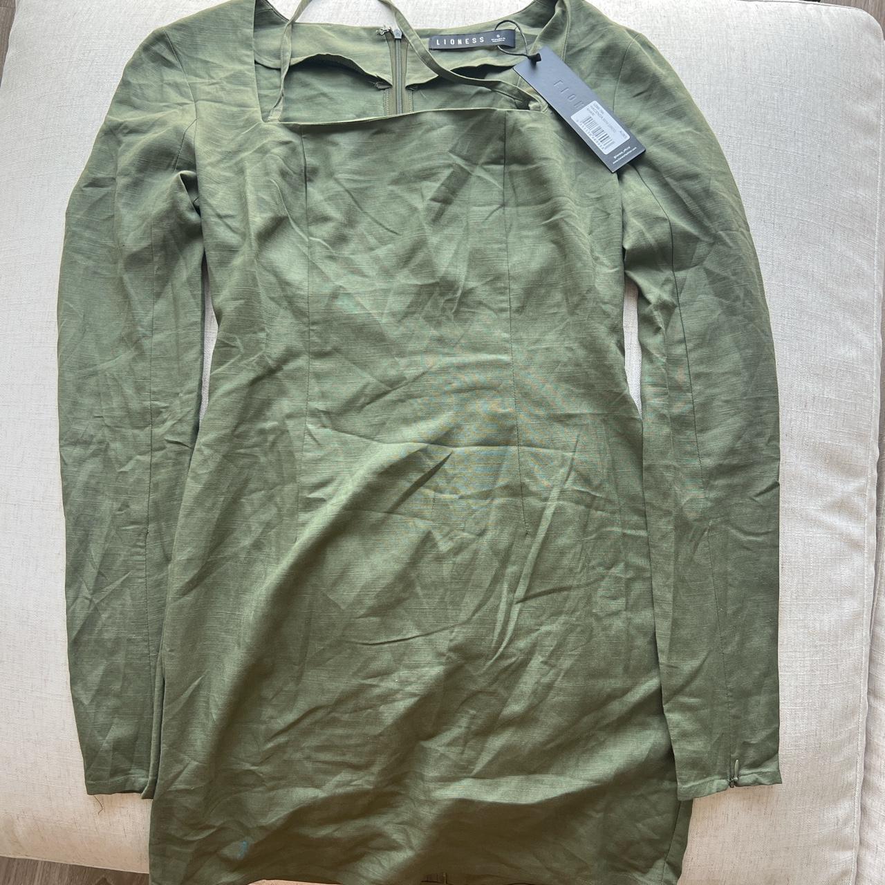 Army green dress from lioness size small brand new... - Depop