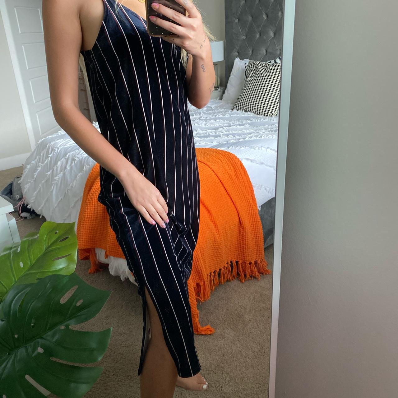 Leith velvet maxi dress with slits on both side... - Depop