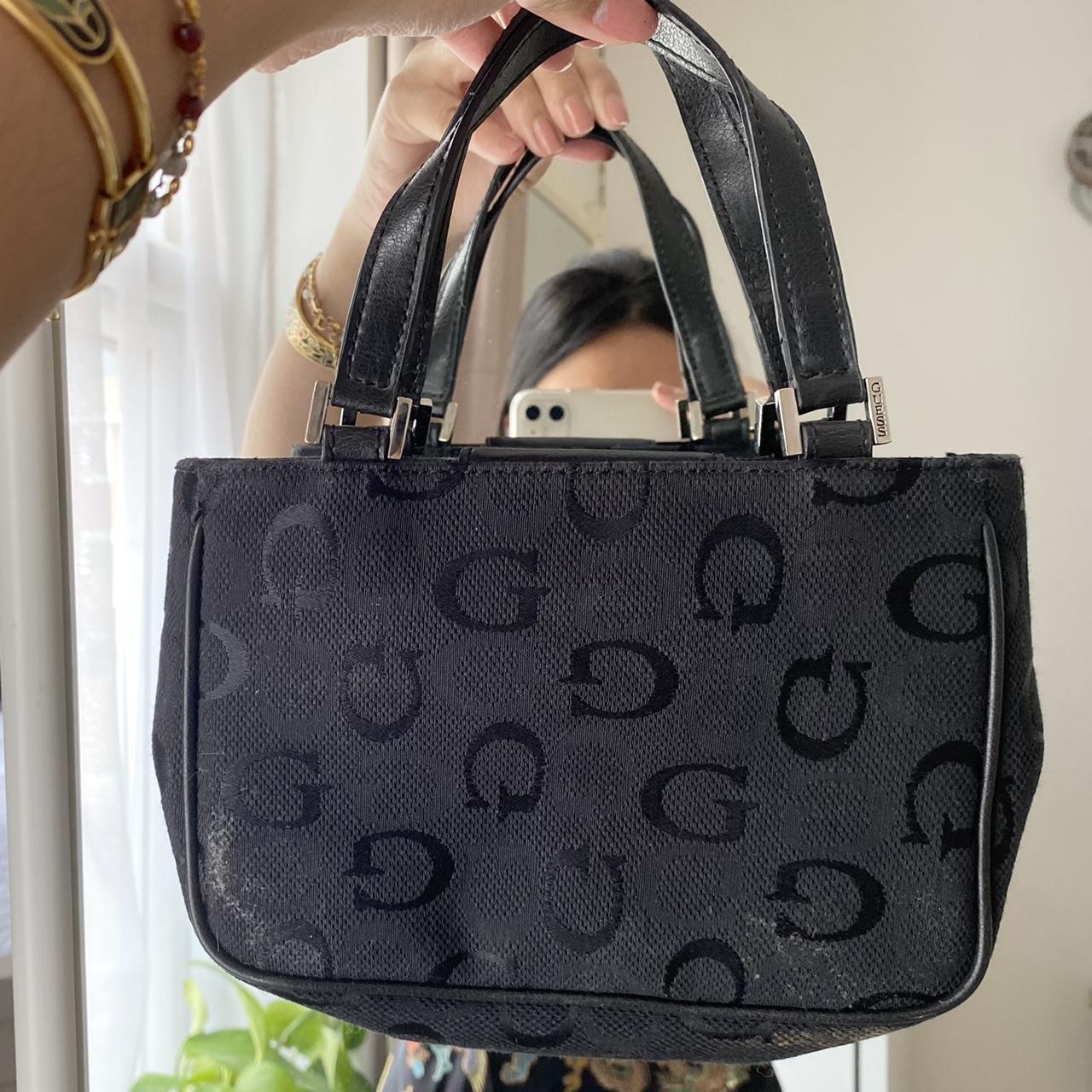 Monogram y2k Guess mini bag In used condition!... - Depop