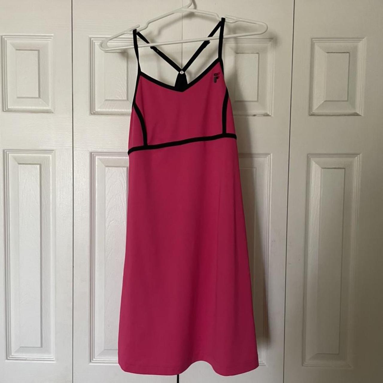 Fila Women's Pink and Black Dress | Depop