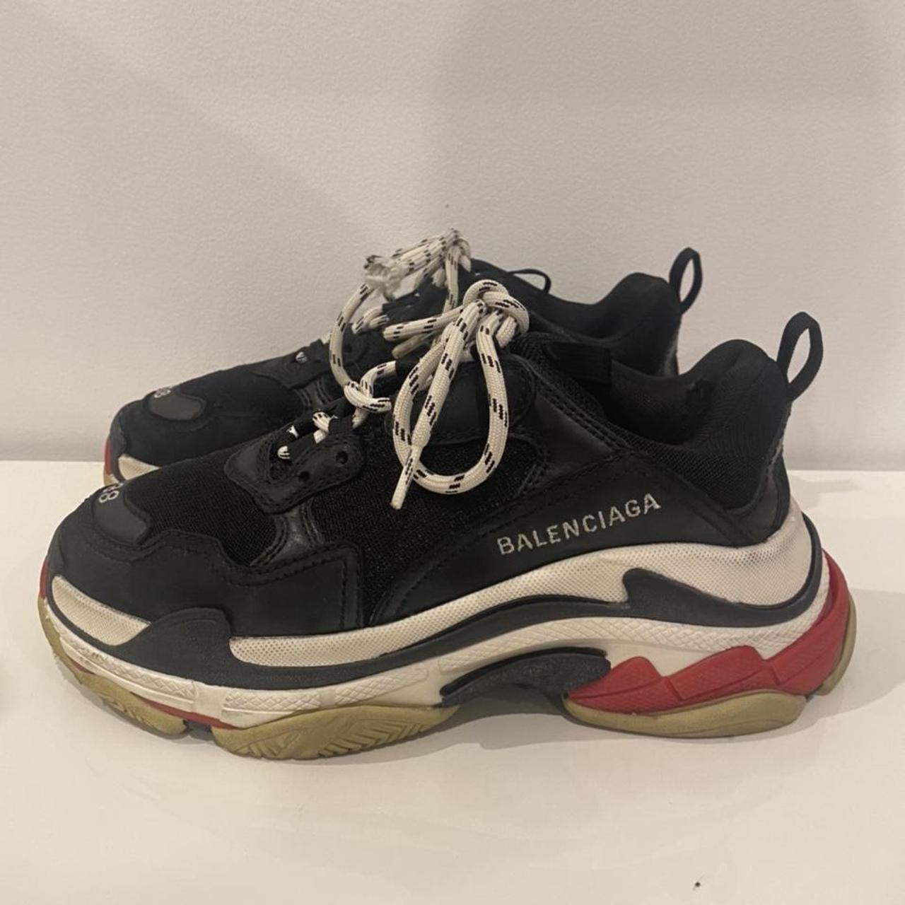 Balenciaga triple S, black white & red. The OG... - Depop