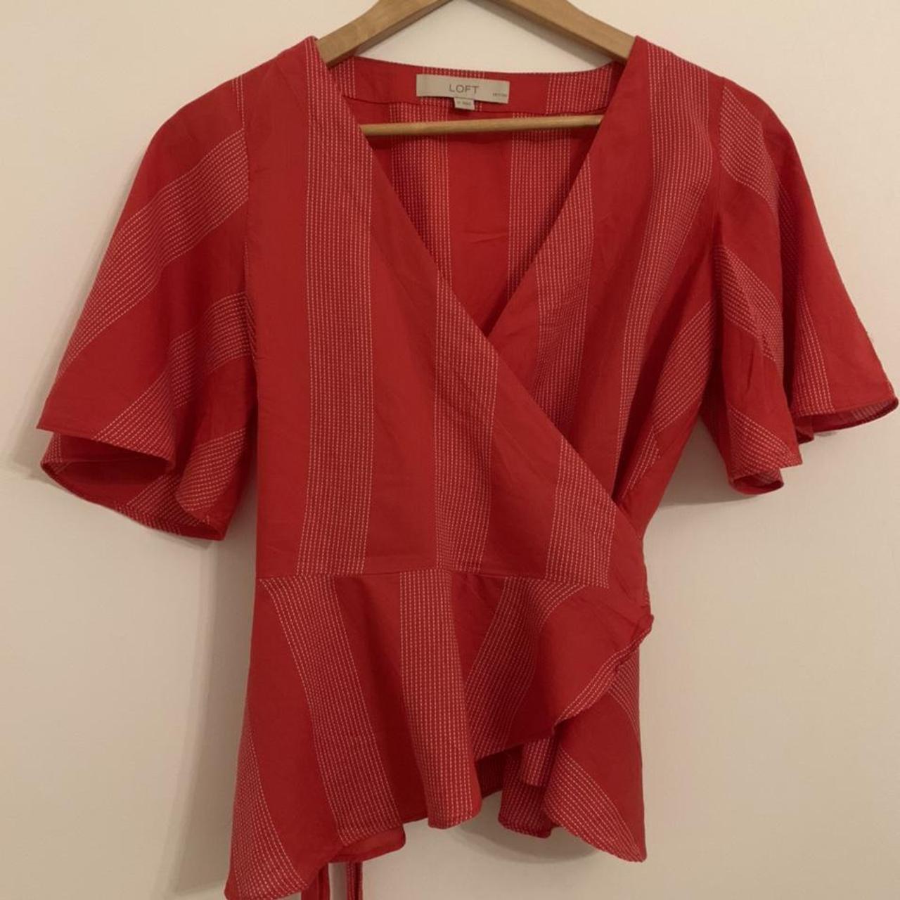LOFT Women's Red Blouse | Depop