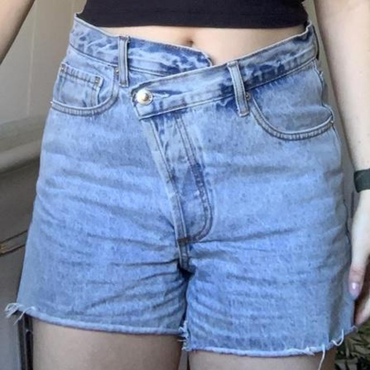 Princess Polly denim shorts - asymmetrical - great... - Depop