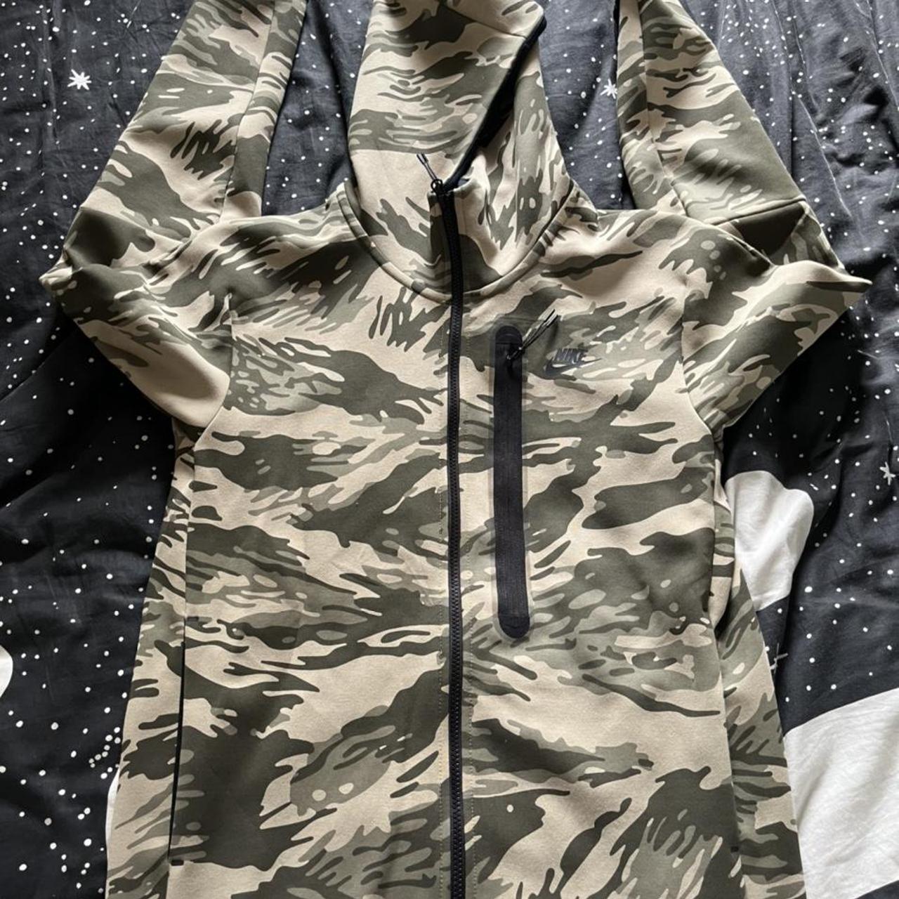 Nike tech fleece camo zip up hoody, size m. Super... - Depop