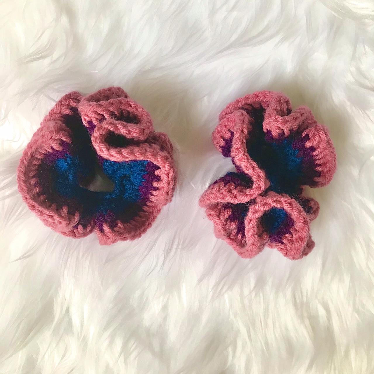 Crochet Bisexual Pride Flag Scrunchies Set Colors:... - Depop