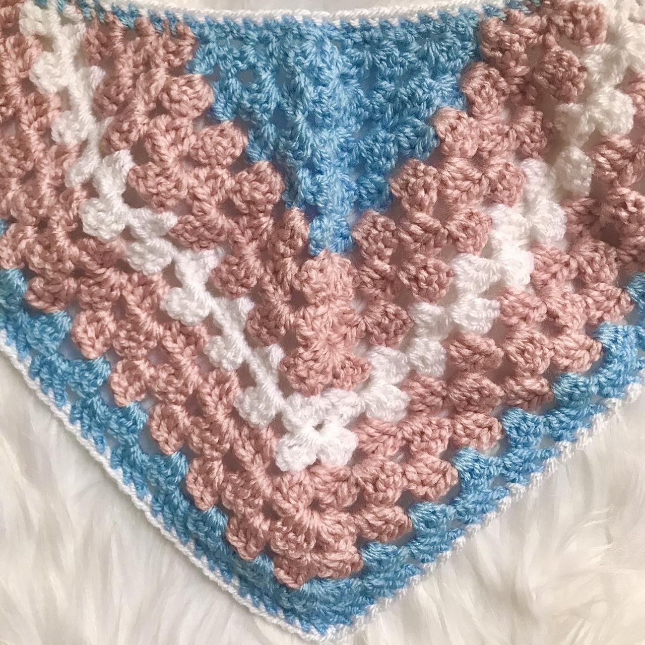 Crochet Trans Pride Flag Bandana Colors: light blue,... - Depop