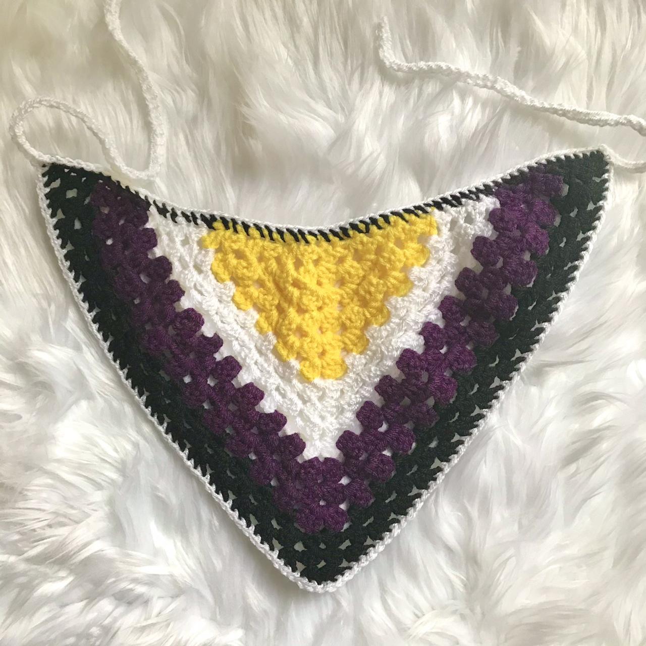Crochet Nonbinary Pride Flag Bandana Colors: black,... - Depop