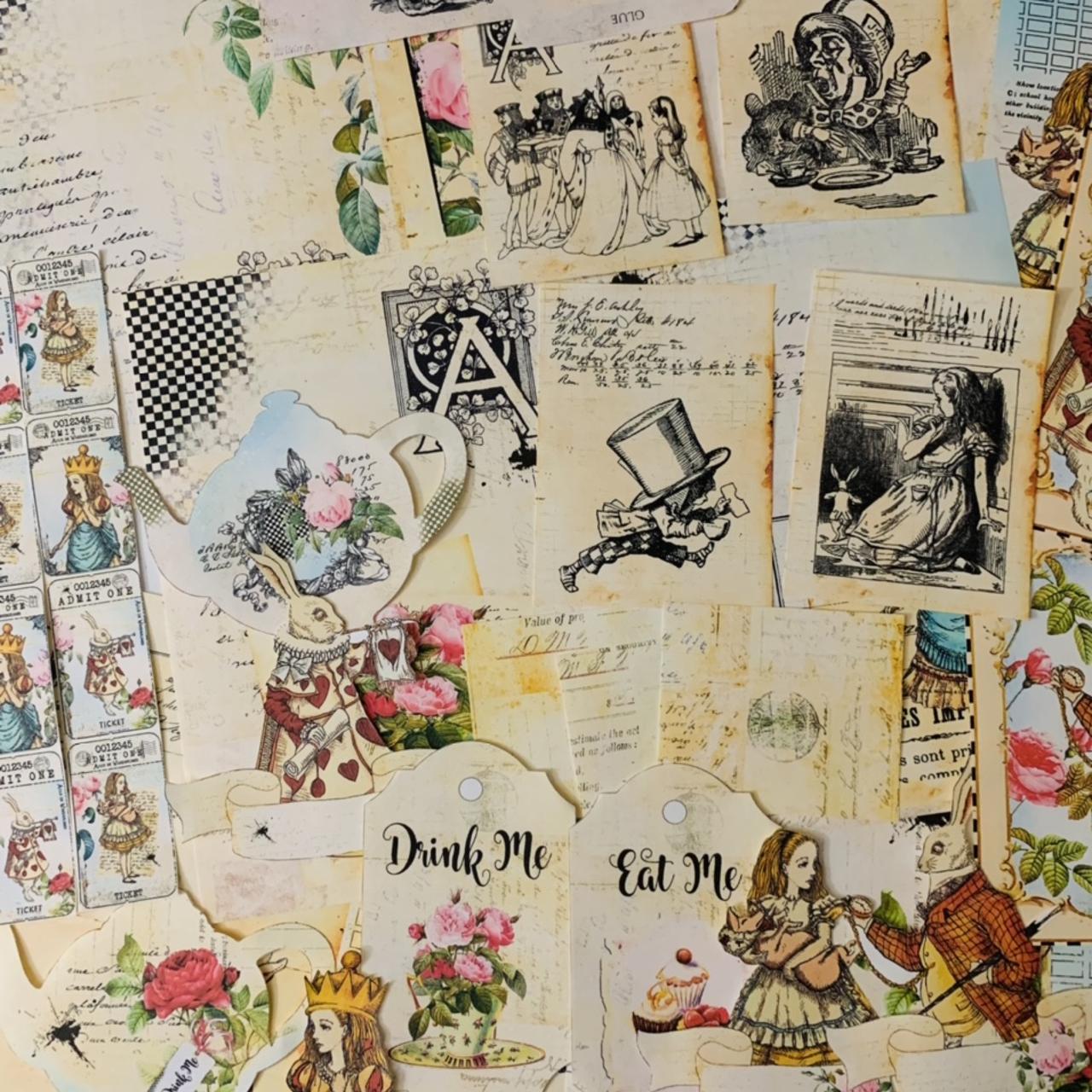 Vintage Alice Secret Garden Junk Journal Kit Store... - Depop